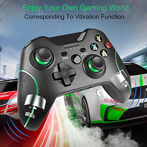 Wireless Controller for Xbox one, Built-in Dual Vibration 2.4HZ Gamepad Compatible with Xbox One/One S/One X/One Elite/ PS3/ Windows 10 (Black) (Renewed)