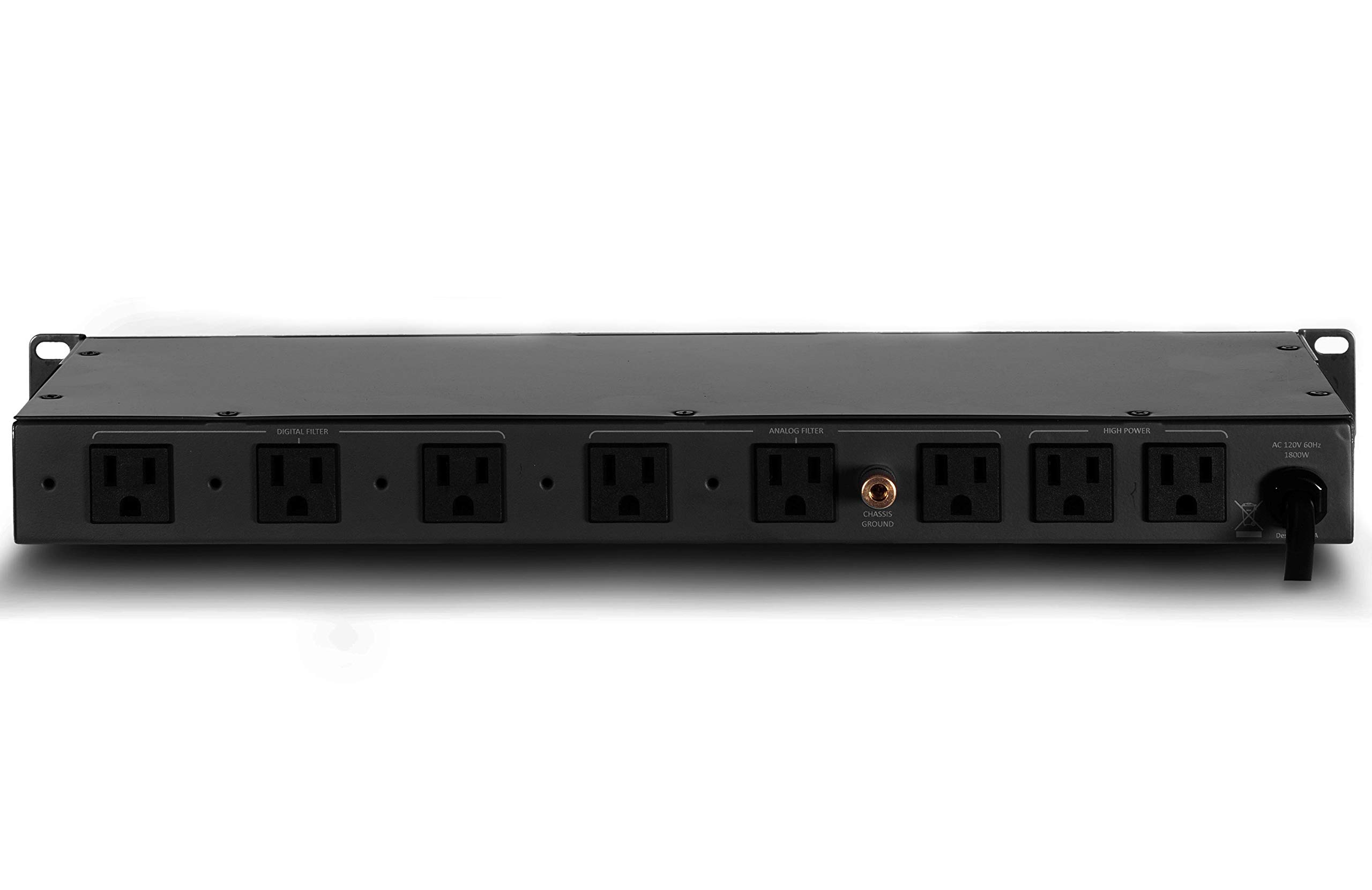 Soundavo PMX-3300 Power Conditioner and Surge Sequencer 10 Protected Outlets and 3 Zones 15A with LED Voltmeter Display & Pullout Light Black