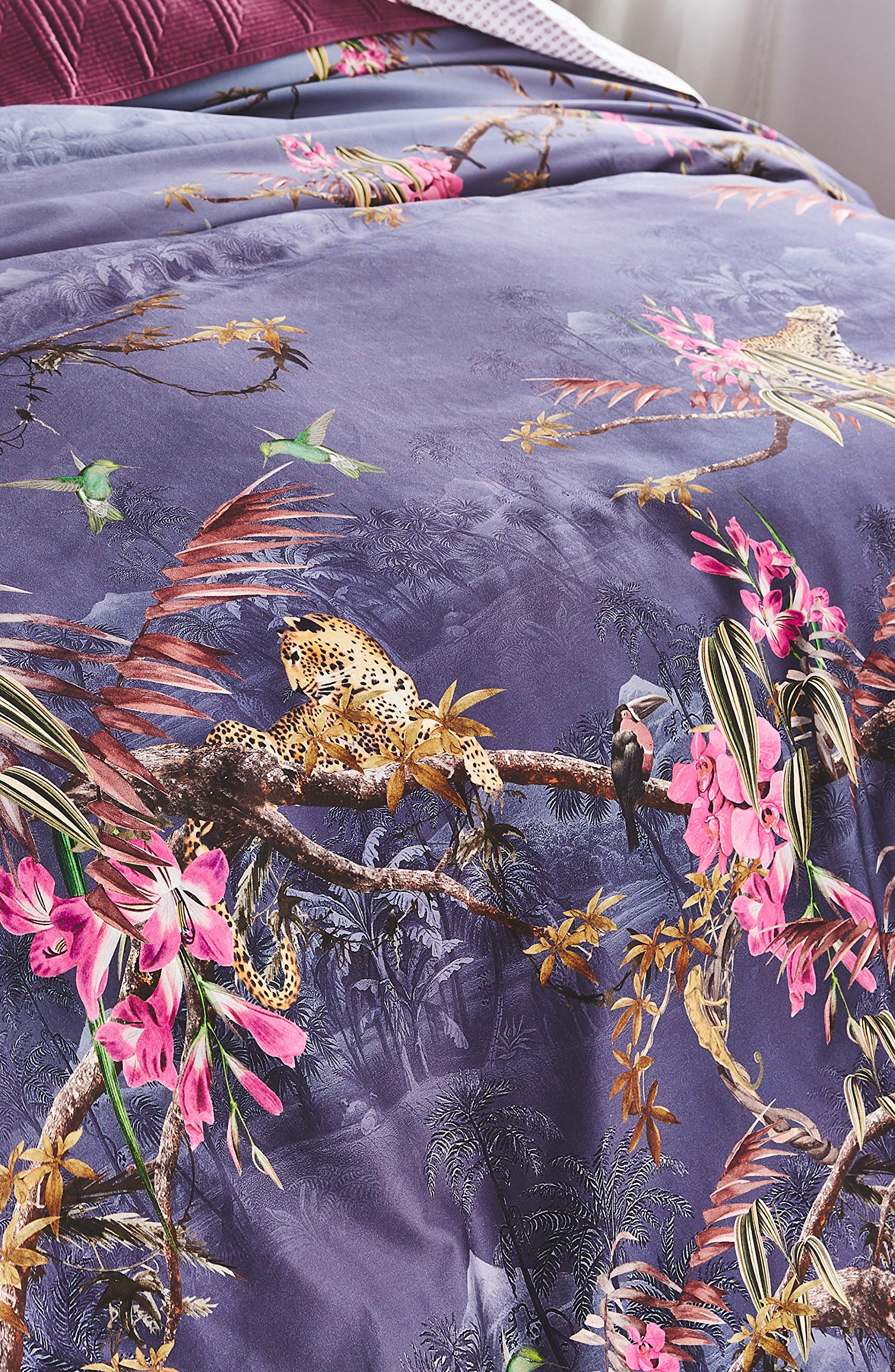 Ted Baker Hibiscus Comforter Set, Full/Queen, Dark Grey