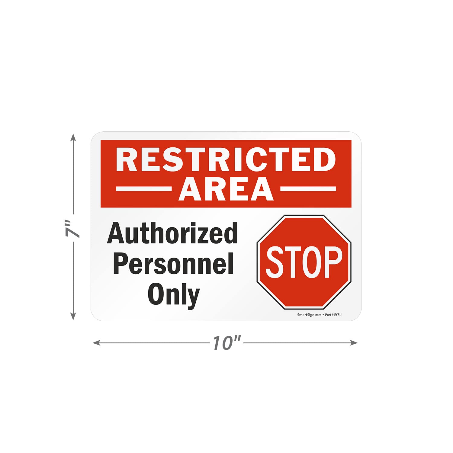 SmartSign “Restricted Area - Authorized Personnel Only” Labels | 7" x 10" Laminated Vinyl Sticker with Heavy-Duty Adhesive (Pack of 2)