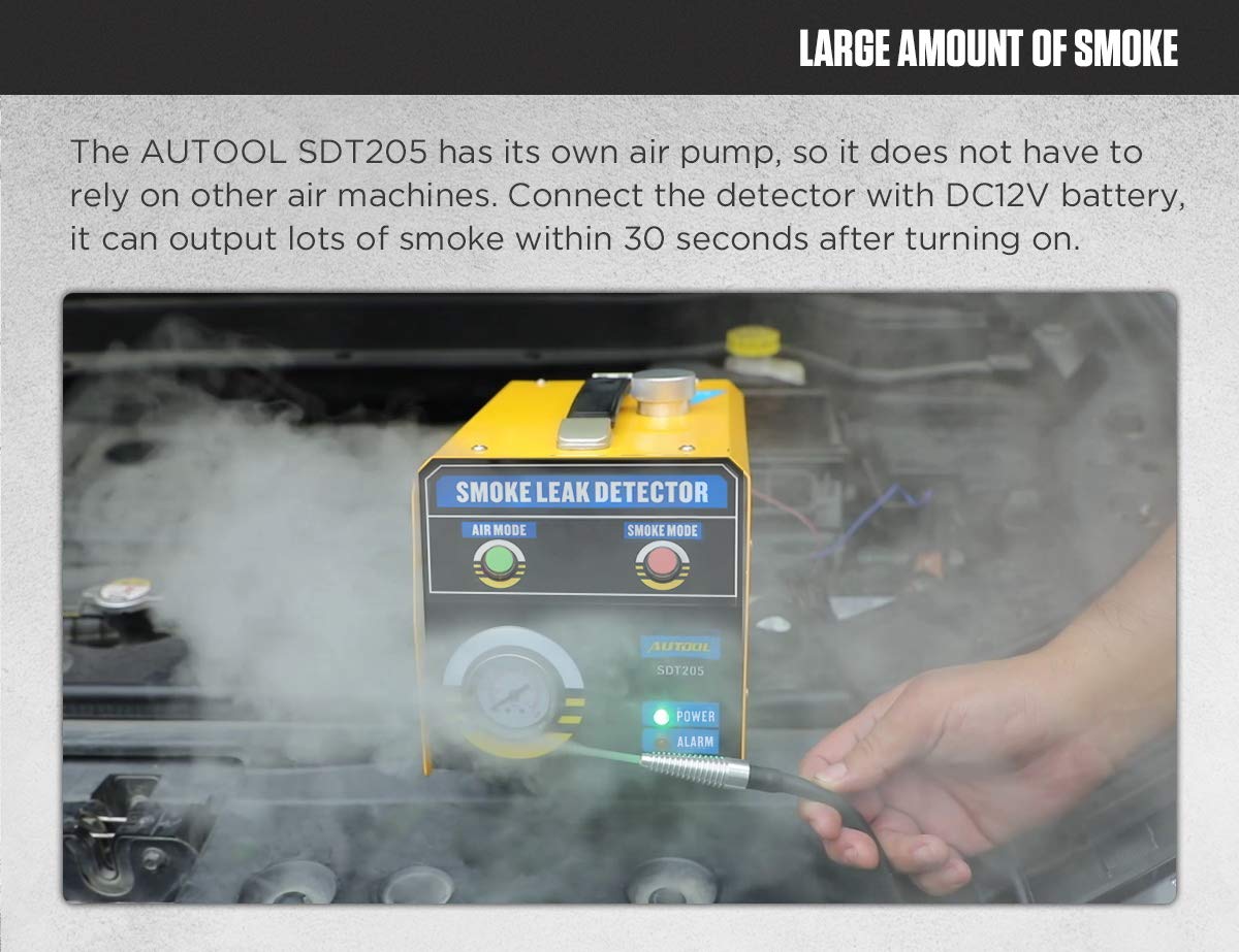 Smoke Leak Detector, 2 Mode Automotive Fuel Leakage Diagnostic Tester,Conduit Pipe System Leakage Tester,EVAP Leak Detector for 12V Vehicles