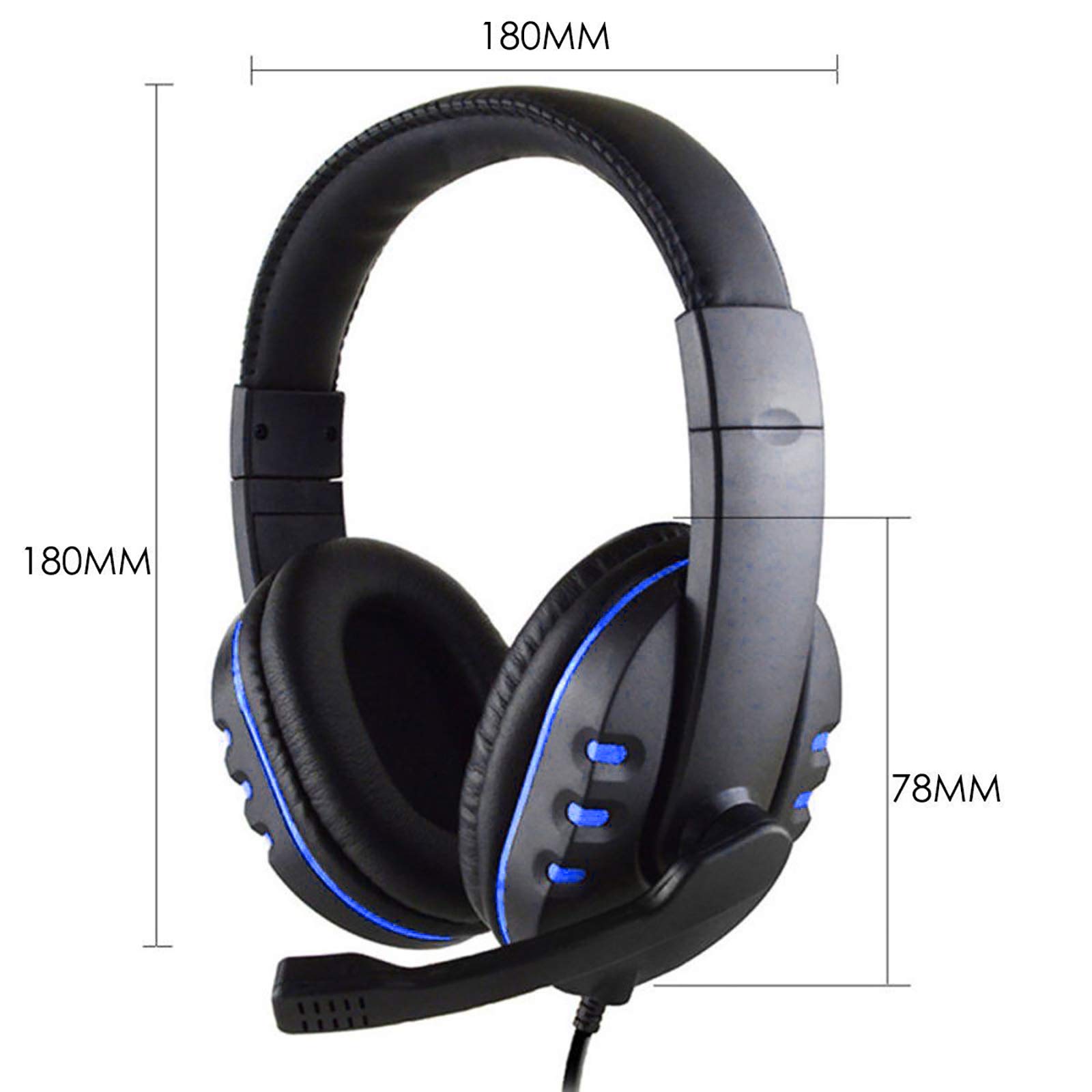 Stereo Gaming Headset with Mic for Xbox One/PS4, Over-Ear PC Headphones Low Bass Sound, 3.5mm Jack, Volume Control, for PS4 / Xbox One S/Xbox One/Nintendo Switch/PC/Mac