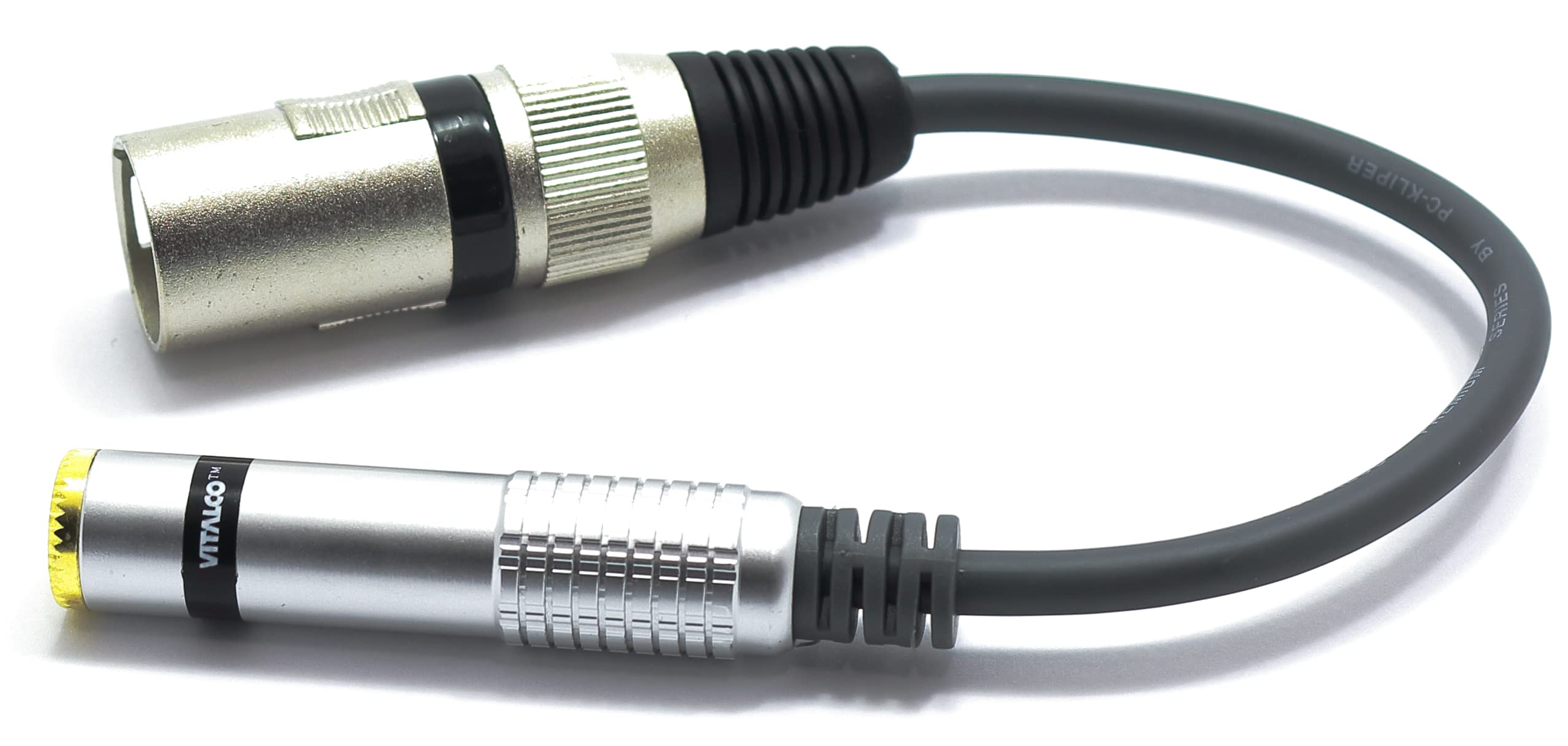 VITALCO XLR Male to 1/4 Jack Stereo Female Mic Adapter 6.35 1/4" Jack TRS to 3 Pin Microphone Audio Balanced Cable Converter