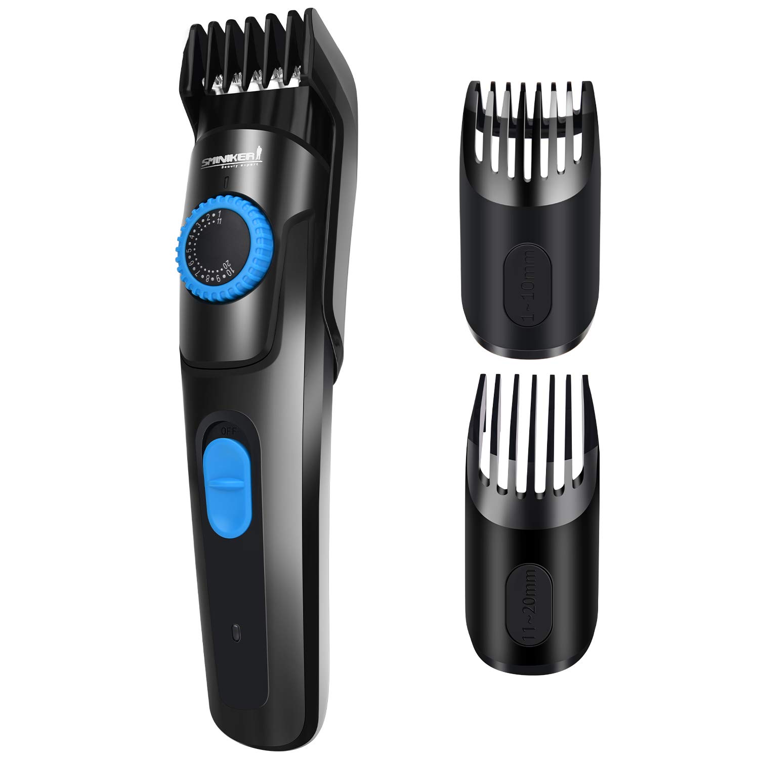 Sminiker Beard Trimmer for Men Cordless Rechargeable Hair Clippers 38 Length Settings Men’s Grooming kit with 2 Guide Combs USB Quick Charge