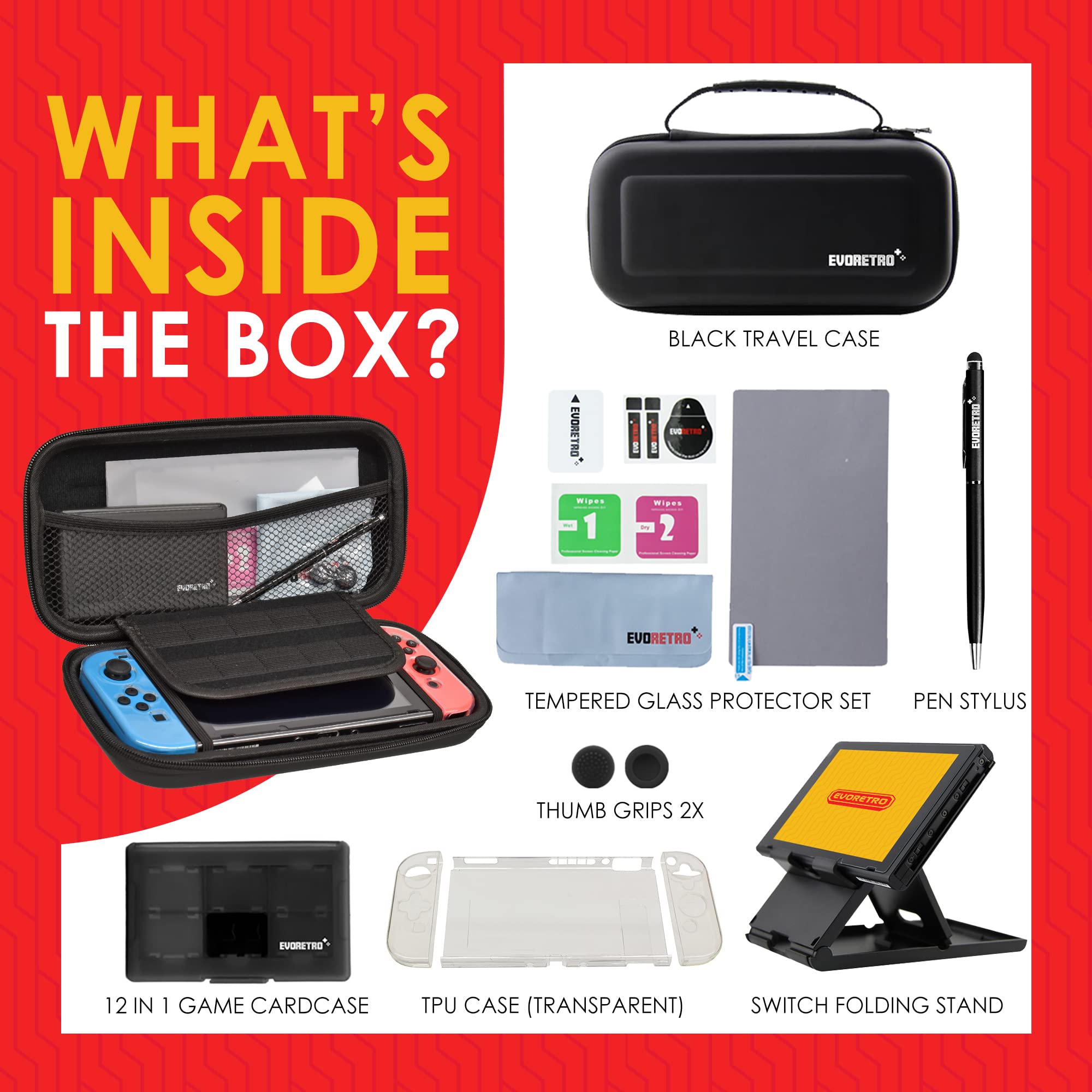 Switch Accessories Kit compatible for Nintendo Switch & Oled Accessories - nintendo switch accessories bundle for Super mario bros •Switch Sports •Fortnite •Animal Crossing •Minecraft •Pokemon •Zelda