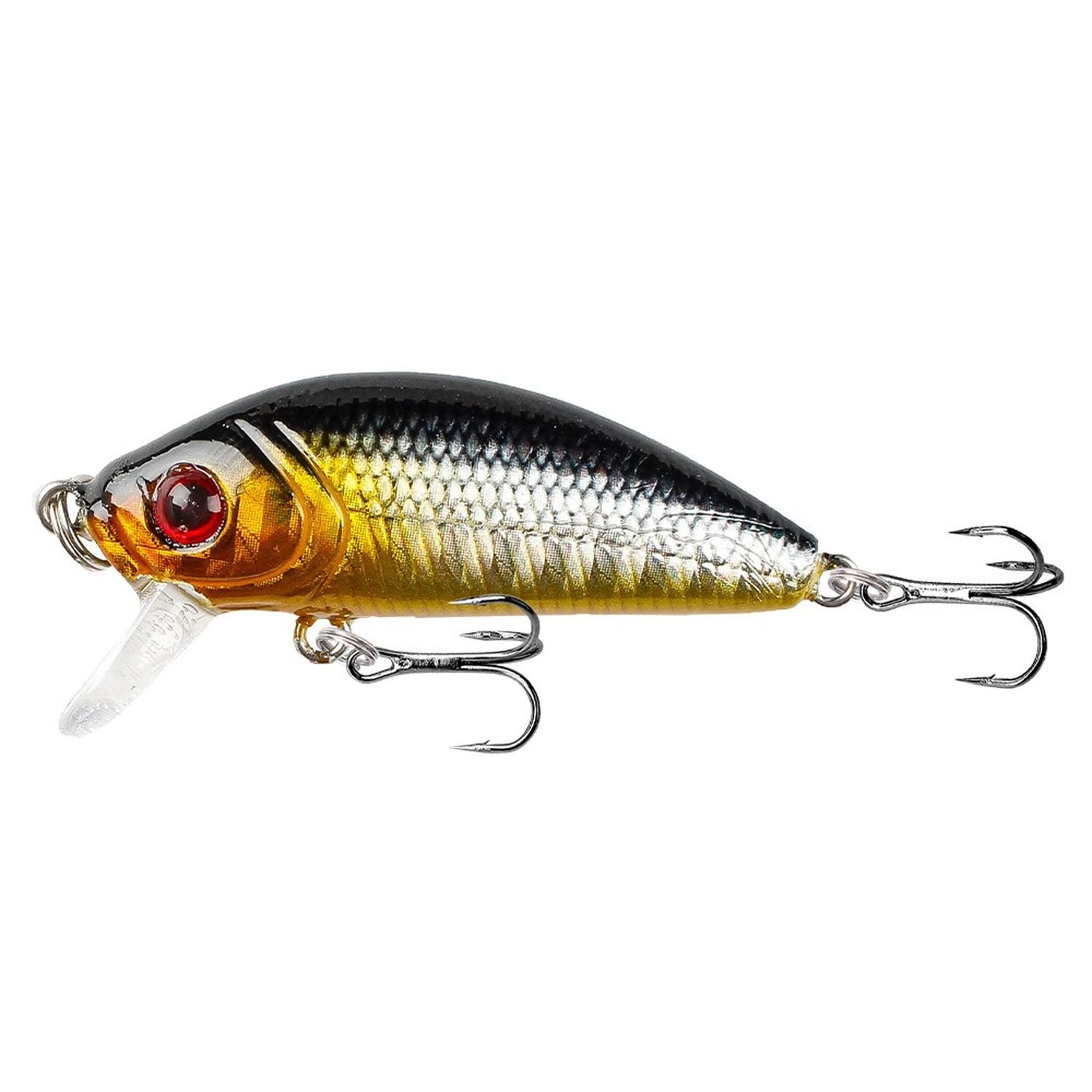 YFGOTFY 7pcs Topwater Lures Crank Baits Wobbler Bionic Swimming Lures Professional ABS Hard Baits Fishing Lures Kit Swimbait with 2 Hooks Fishing Tackle