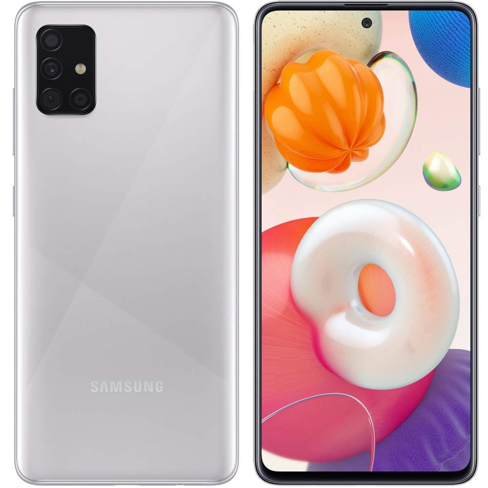 Samsung Galaxy A51 SM-A515F 6.5'', 48.0MP Quad Camera, 6GB RAM + 128GB Internal Storage with 15W Fast Charging - Prism Crush Silver