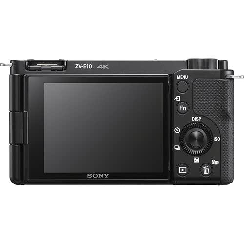 Sony Alpha ZV-E10 Mirrorless Camera Bundle with Advanced Accessories (Tripod, Backpack, 64GB SD Card, & More - 10 Items) Black (ILCZV-E10/B)