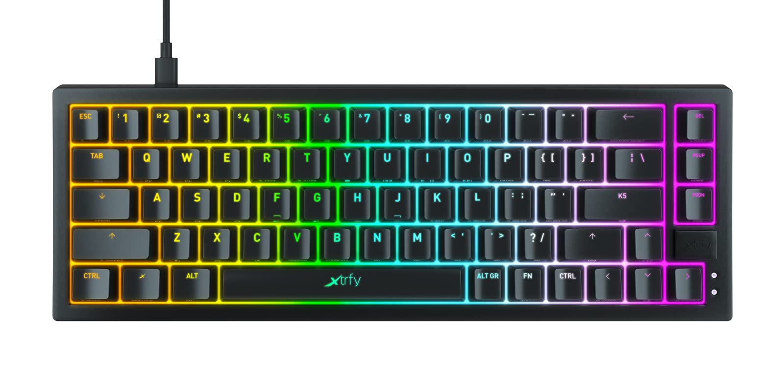 Xtrfy K5 Compact Gaming Keyboard RGB Wired US Layout (Black)