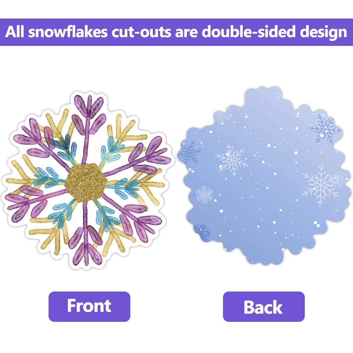 Snowflake Cutouts Holiday Christmas Classroom Decoration 45pcs