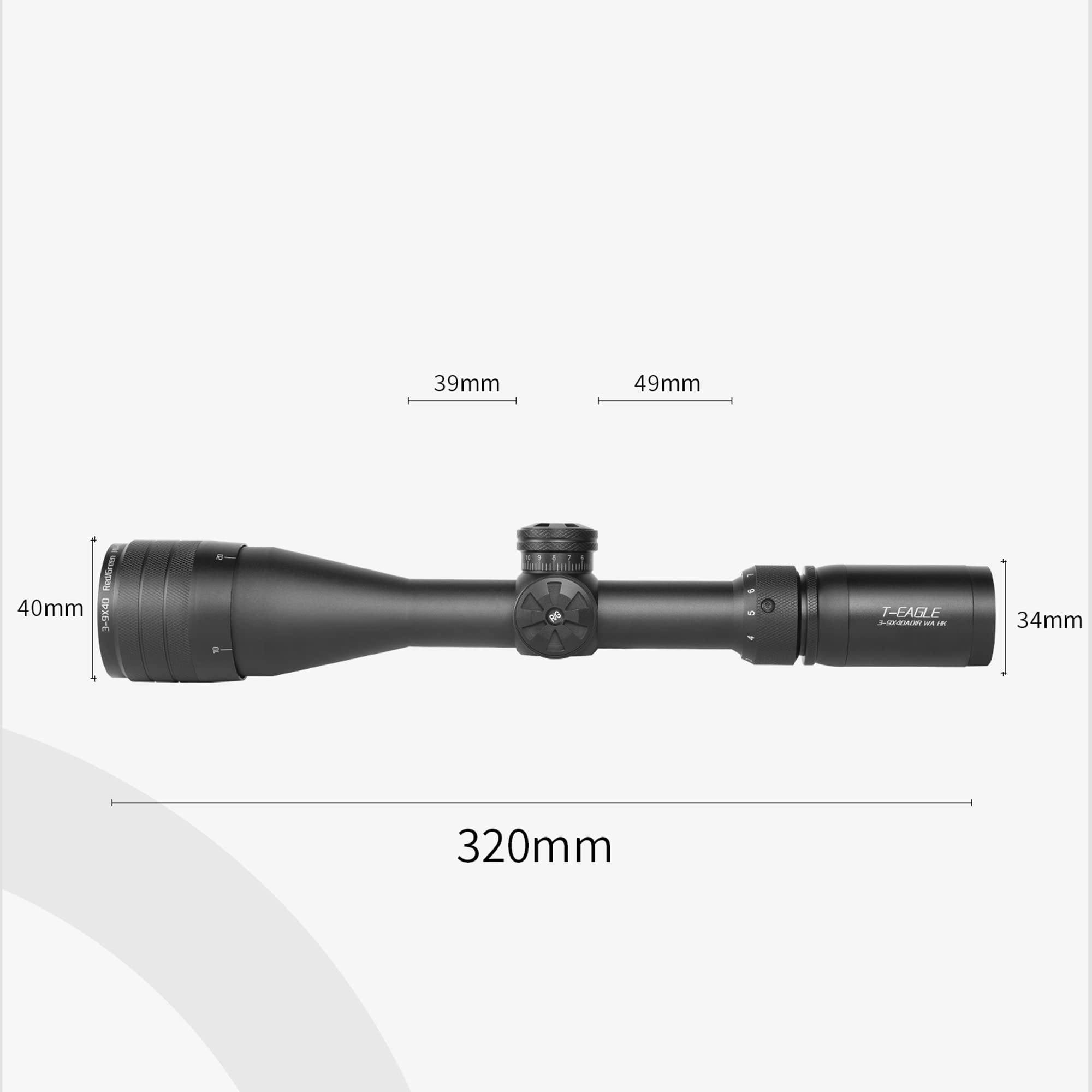 T-EAGLE Optics SR 3-9x40 AO IR Hunting Rifle Scopes Second Focal Plane Long Eye Relief Riflescopes 1β Main Tube