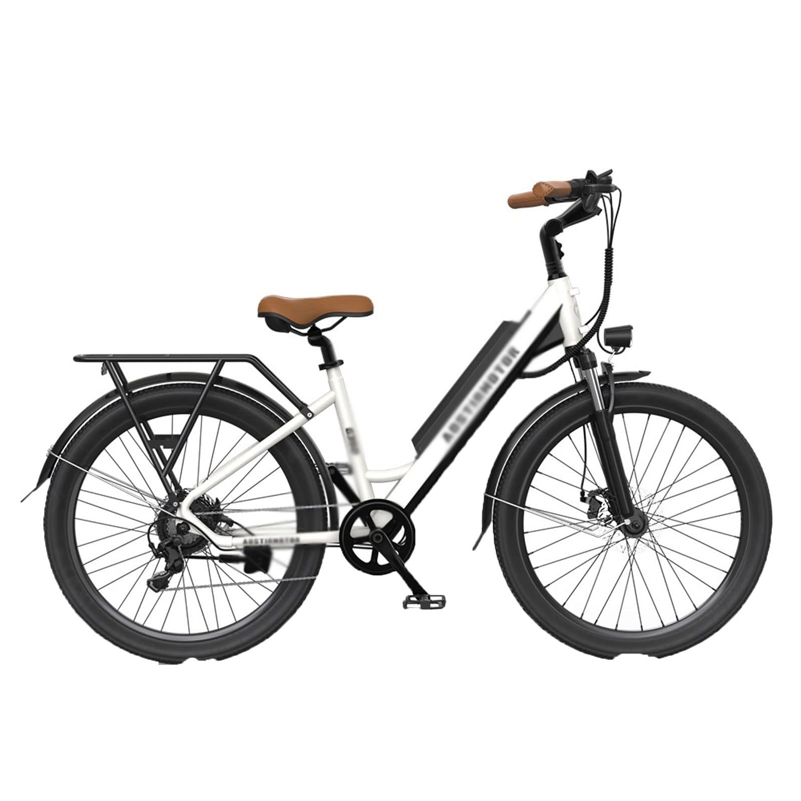 Wonzoneddzxc Electric Bicycles with Front Basket Tire Mountain Bike Battery Beach Electric Bicycle