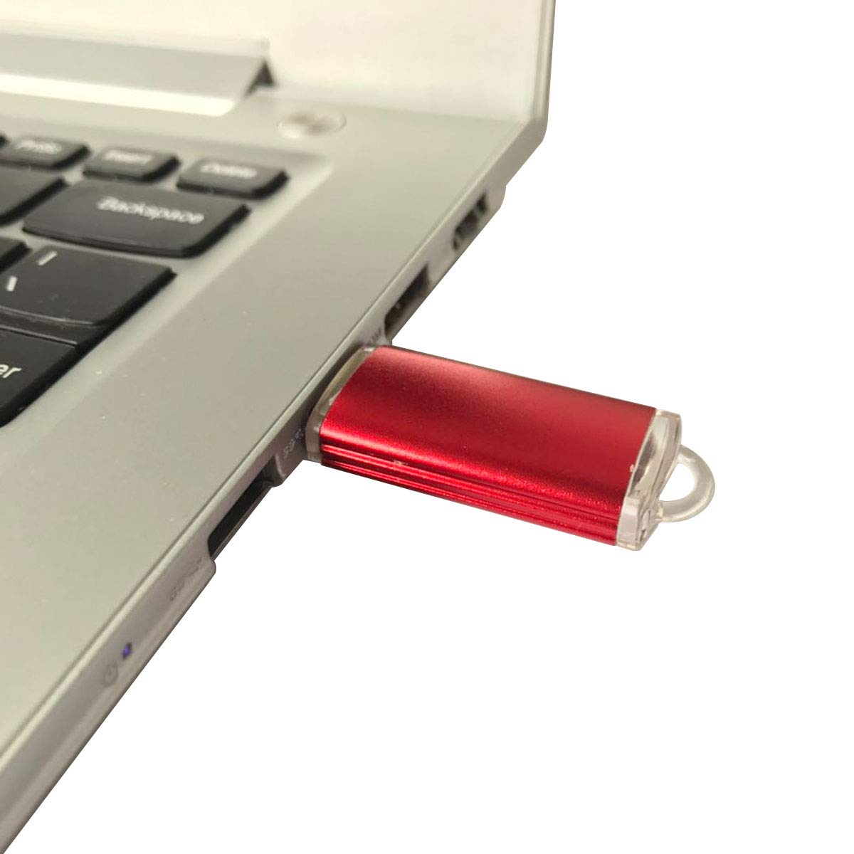 Qeeray 4GB USB Flash Drive 10 Pack Flash Drive Thumb Drives USB2.0 Flash Drive Transparent Cap Red