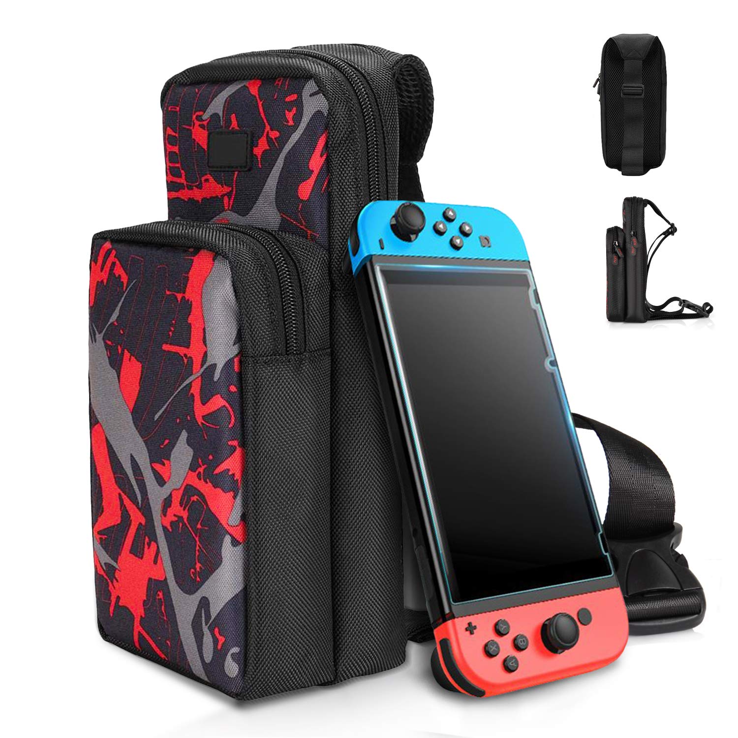 TYEMUI Travel Backpack Bag for Switch/Lite, N-Switch Shoulder Bag, Crossbody Carrying Case for Gaming Accessories