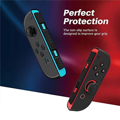 TNP Joycon Case for Nintendo Switch - Silicone Joy Con Case for Nintendo Switch & Switch OLED - Protective Switch Controller Case Cover with Thumb Grip Caps for Nintendo Switch Joycon (Raccoon)