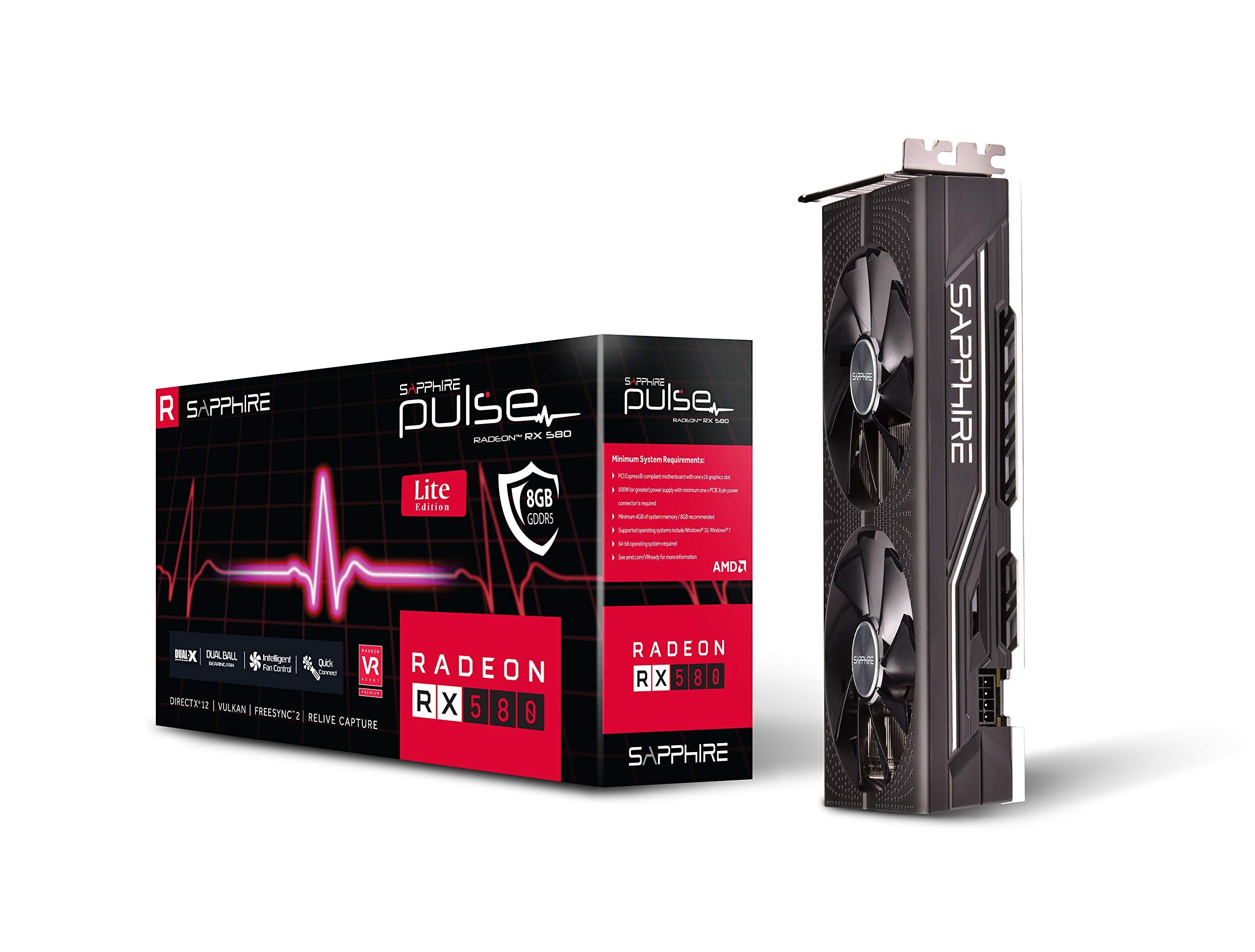 Sapphire Technology 11265-67-20G-cr Sapphire 11265-67-20G Radeon Pulse RX 580 8GB GDDR5 Dual HDMIDual DP OC wBackplate (UEFI) PCI-E Graphics Card (Renewed)