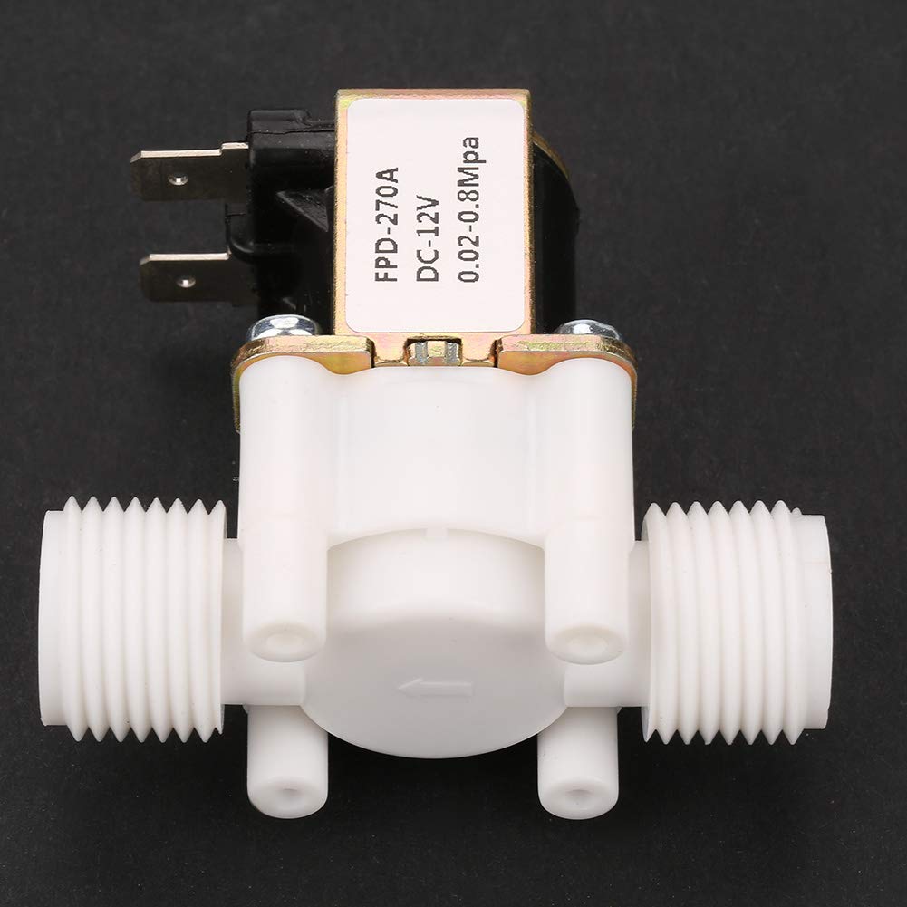 SANON NC Plastic Electrical Inlet Solenoid Water Valve for Water Dispense 12V G1/2