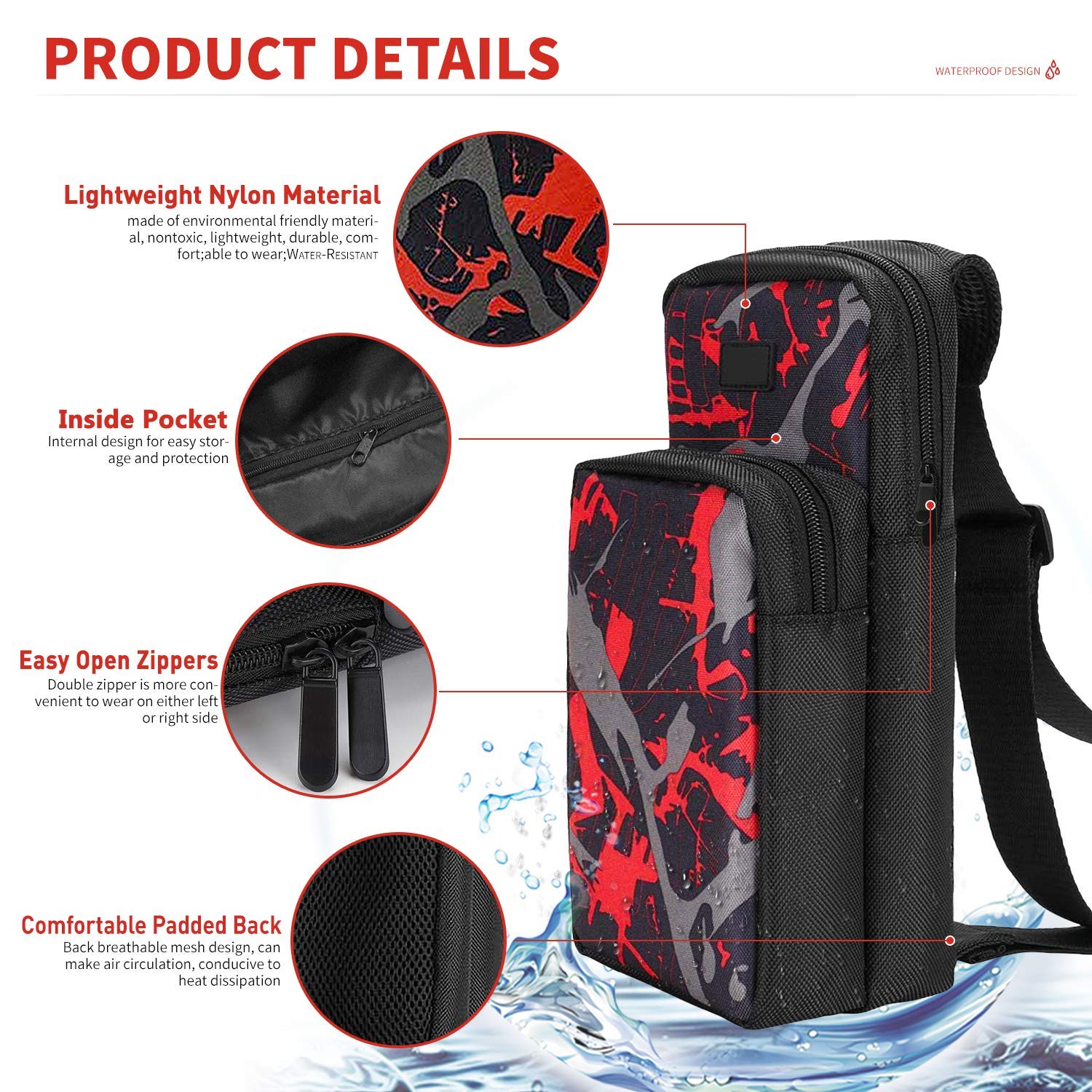 TYEMUI Travel Backpack Bag for Switch/Lite, N-Switch Shoulder Bag, Crossbody Carrying Case for Gaming Accessories
