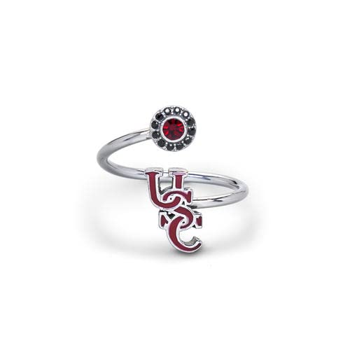Stone Armory University of South Carolina Gamecocks Jewelry - USC Gamecock Ring with Crystals - Hypoallergenic and Adjustable Sizes 5-12 - USC Gamecocks Gifts for Women