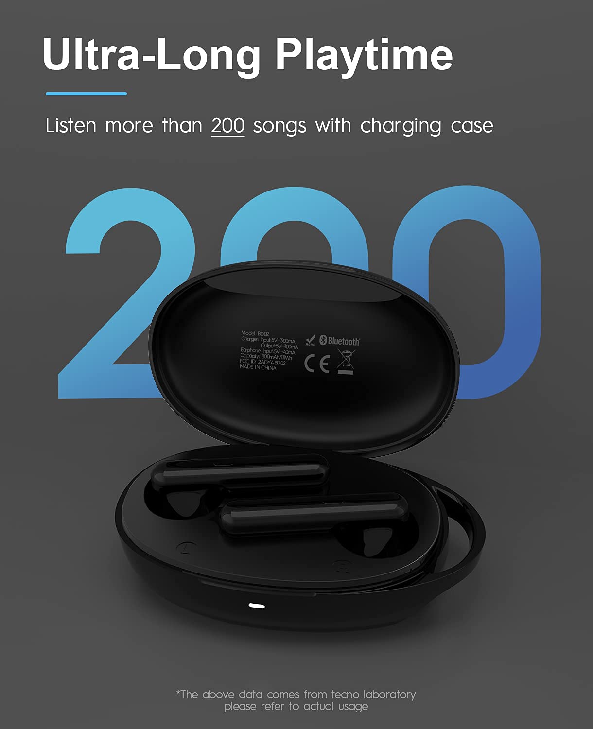 Tecno Wireless Bluetooth Earbuds with Microphone, Bluetooth Headphone Noise Cancelling Earbuds,