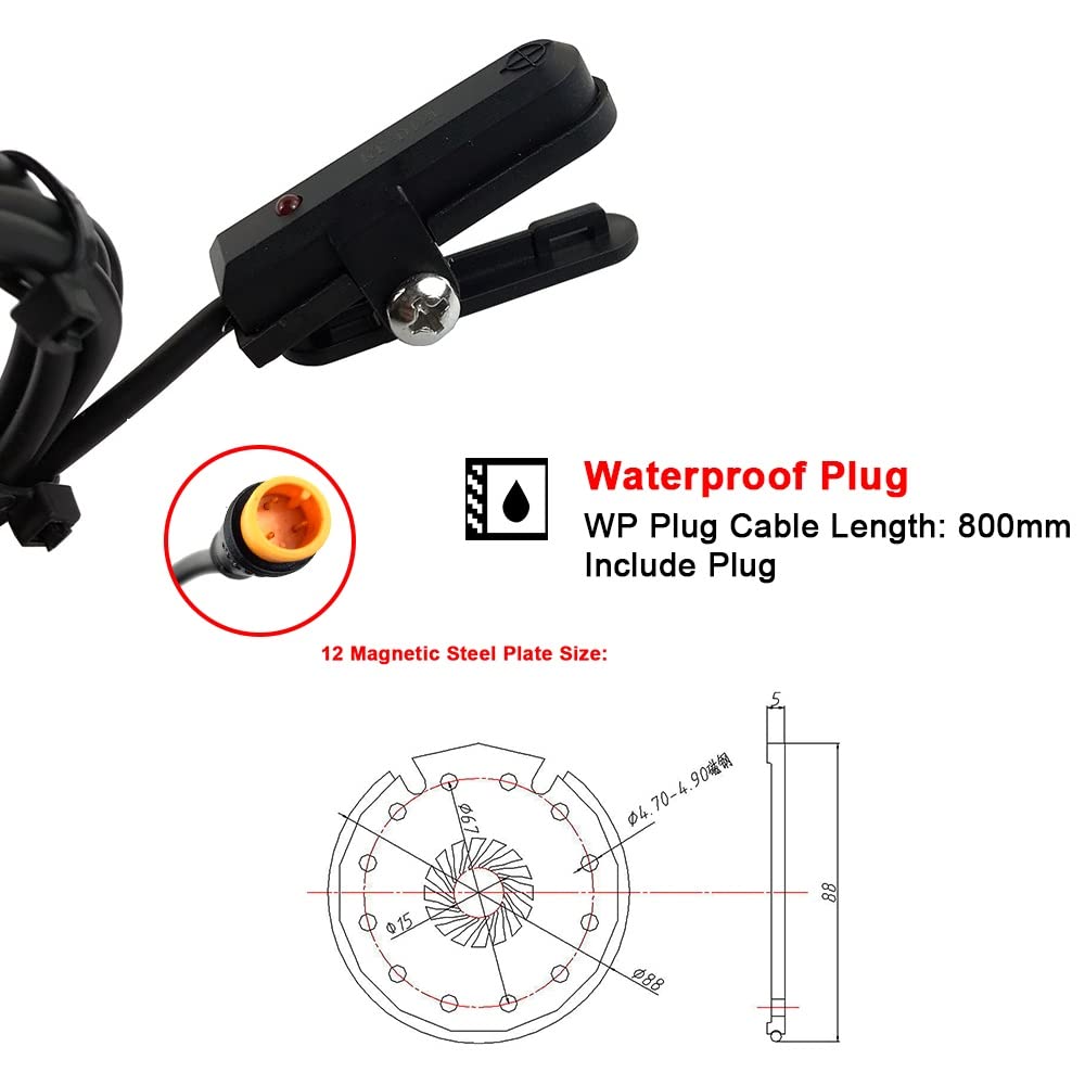 SCHUCK KunTeng KT-D12 Pedal Assist System, Waterproof, Easy to Install, Detachable, Electric Bicycle Modification AccessoriesâŚ