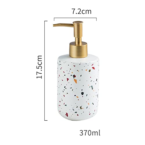 Soap Dispenser 370ML/380ML/400ML Ceramic Split Bottle Shower Gel Press Pump Bottle Lotion Bottle for Bathroom, Kitchen, Toilet Soap Bottle (Size : Brass)