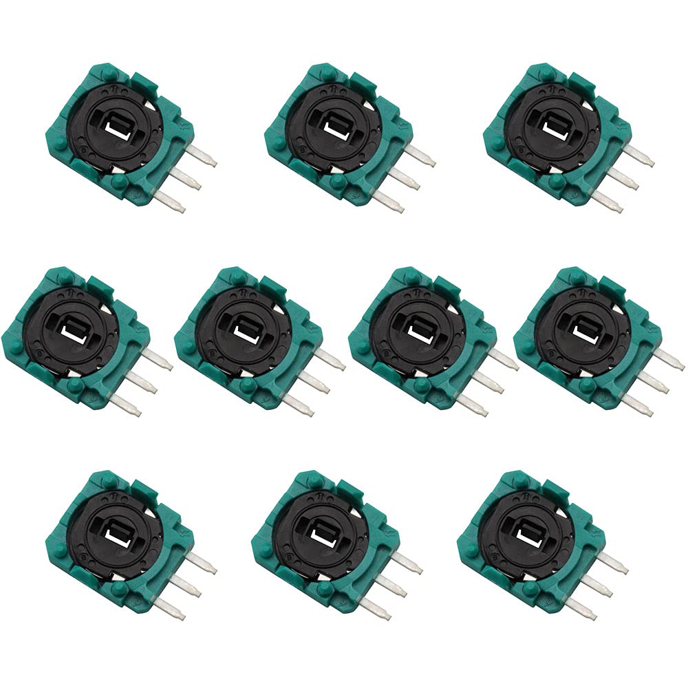 VKLSVAN 10PCS B10K Replacement Trimmer Potentiometer Sensor for PS3 PS4 Switch Controllers Green Rocker Repair Parts for Thumb Stick Analog Joystick