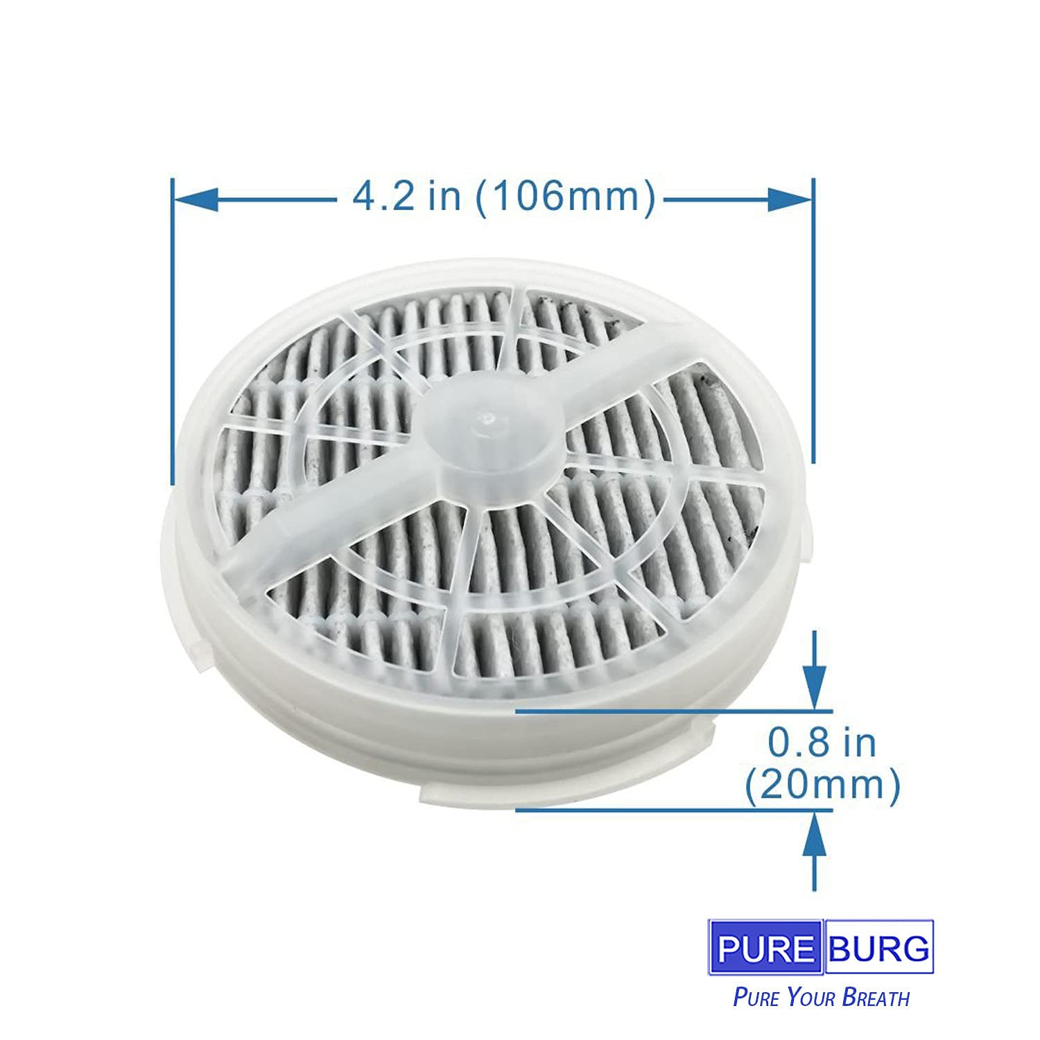 PUREBURG GL-2103 Replacement HEPA Filter Compatible with RIGOGLIOSO JINPUS MELEDEN Houzetek WSTA DHS COSTWAY & SY900S Air Purifiers,2-Pack