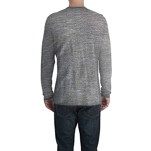 YUERD M&W Merino Wool Long Sleeve Crew Base Layer Mens 100% Merino Wool Active Thermal Underwear Shirts for Men Midweight Grey Marl