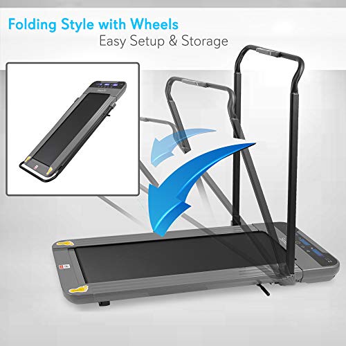 SereneLife Folding Digital Display Electric Treadmill β Fitness Training Cardio Equipment for Home Workouts, Jogging, Walking Exercise β Compact Minimal Profile Running Belt