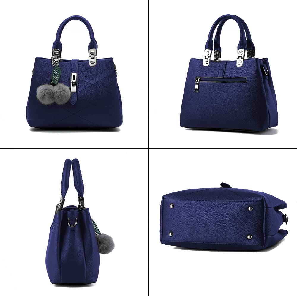 xusyuh FINETOO Women's Bags Autumn and Winter Trend Big Bag Shoulder Messenger Handbag Large Capacity Female Bag (Deep Blue)