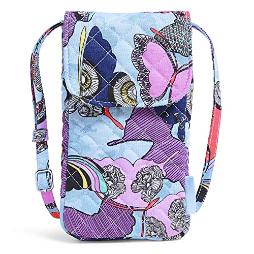Vera Bradley Women's Cotton Carson Cellphone Crossbody Purse, Butterfly By - Recycled Cotton, One Size