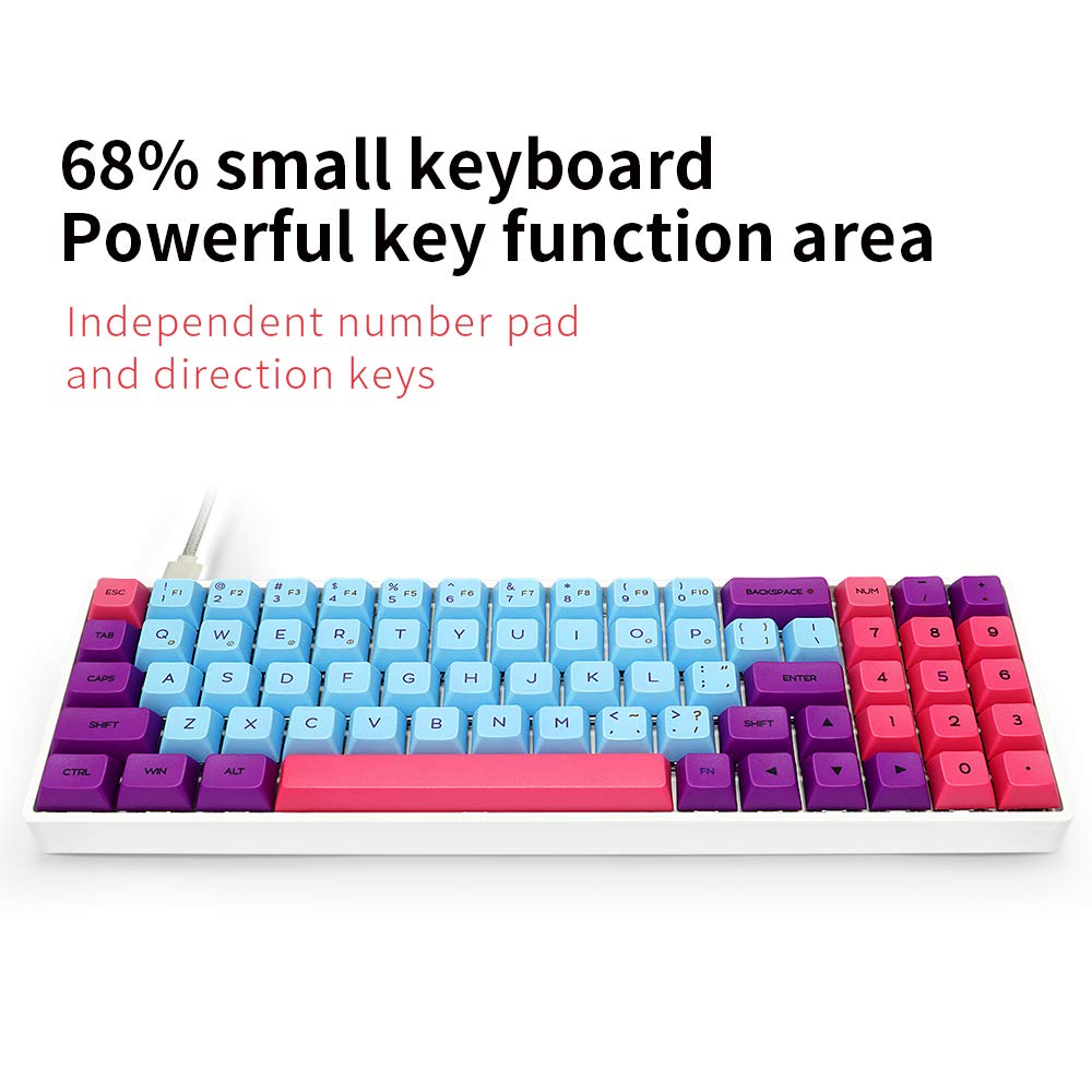 SK64 Joker Wired 70 Keys Multi Color RGB Illuminated LED Backlit Programmable with PBT Heat Sublimation Keycaps for PC/Mac Gamer(Joker Limited Edition, Gateron Optical Brown)