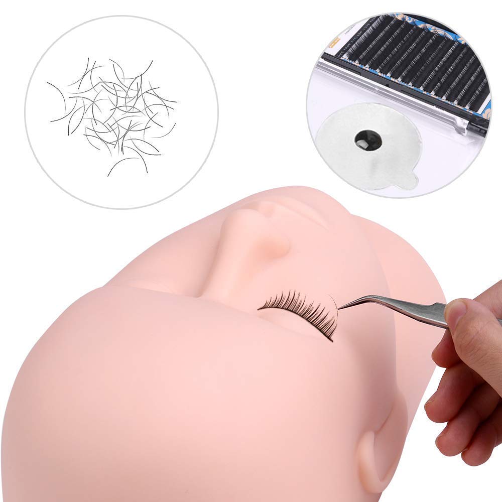 Practice Lashes for Eyelash Extensions Supplies, TopDirect 35 Pairs Training Lashes Practice Eyelash Strips Self Adhesive with 35 Pairs Eye Patches Stickers