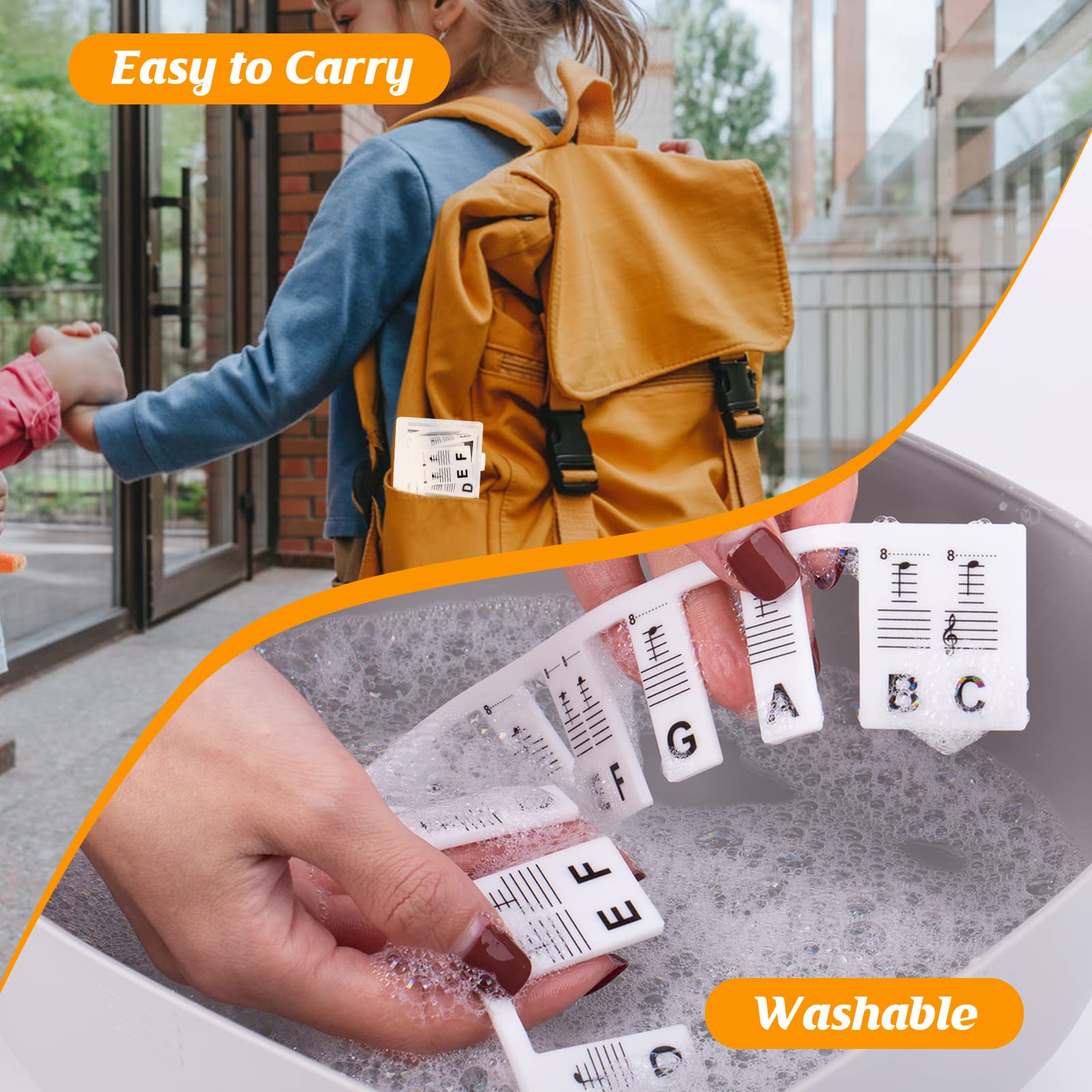 WOOCAI Piano Keyboard Note Labels Removable - 88-Key Full Size Silicone Piano Key Stickers Guide for Beginners Reusable Comes with Box (Colorful)
