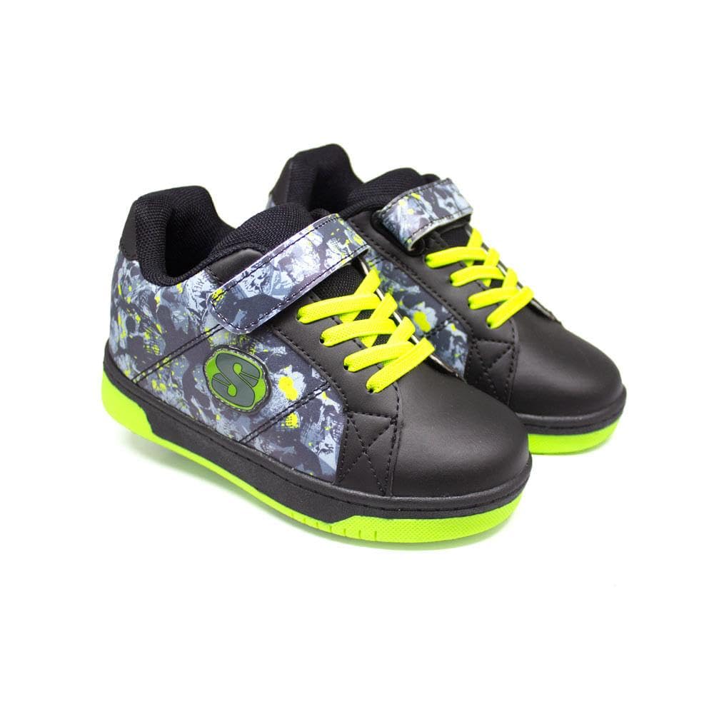 Proskate K-Speed 2 Wheels Skate Sneakers (Gray, Yellow, Green, us_Footwear_Size_System, Little_Kid, Numeric, Medium, Numeric_2)