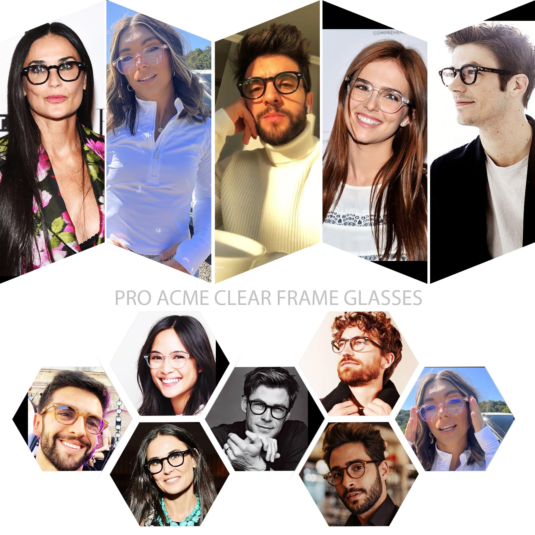 Pro Acme Retro Round Blue Light Glasses for Men Women Fashion UV400 Computer Anti-Blue Glasses Clear Lens 55MM (Translucent White)