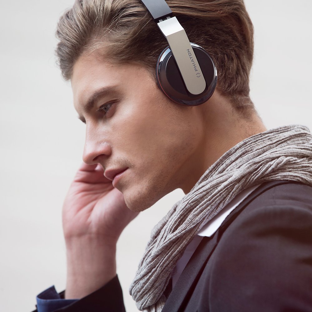 Phiaton BT 330 NC Over The Ear Qualcomm Bluetooth Headphones – Active Noise Cancelling Earphones with Wireless Headphone Mic, Multi-Device Pairing, and Extended Battery Life