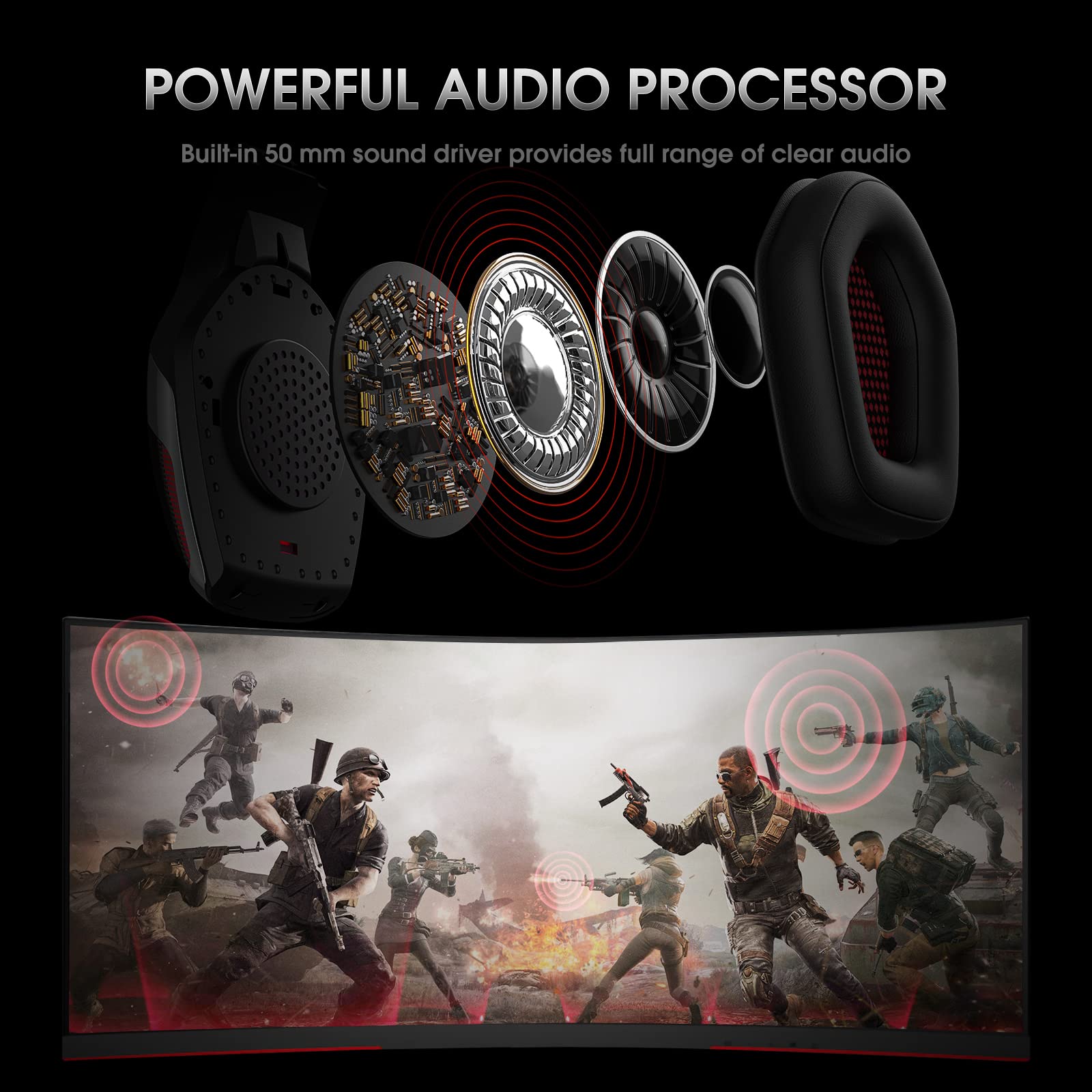 PS4 Headset V-4 Gaming Headset PlayStation4 Headset Stereo Wired Over-Head Gaming Headphones with Noise Canceling Microphone & LED Light for PC/Sony PSP/Mac (Adapter Not Included)