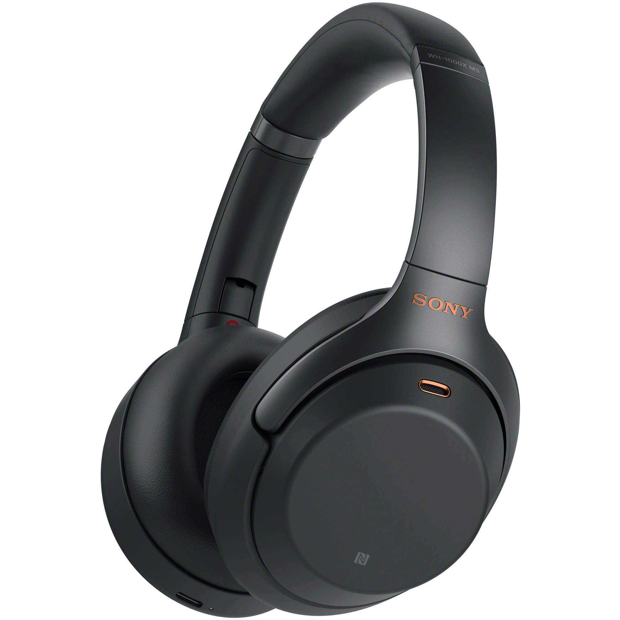 Sony WH-1000XM3 Wireless Noise-Canceling Headphones (Black) with Microfiber Cleaning Cloth