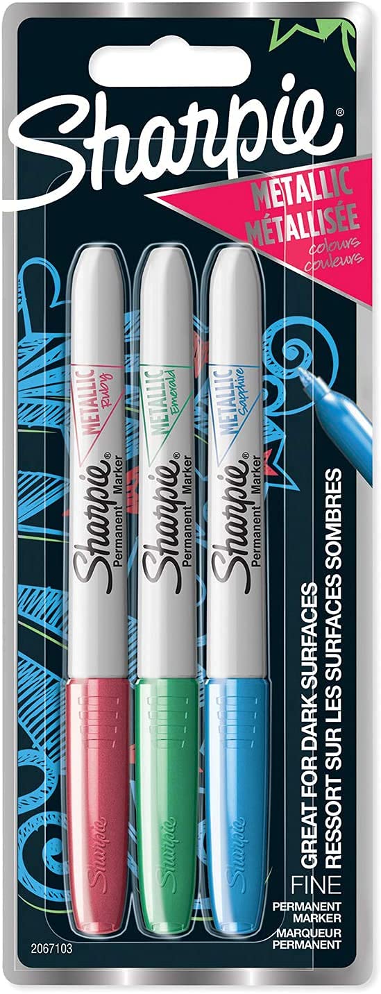 Sharpie 3ct Metallic Assorted Colors Multicolor