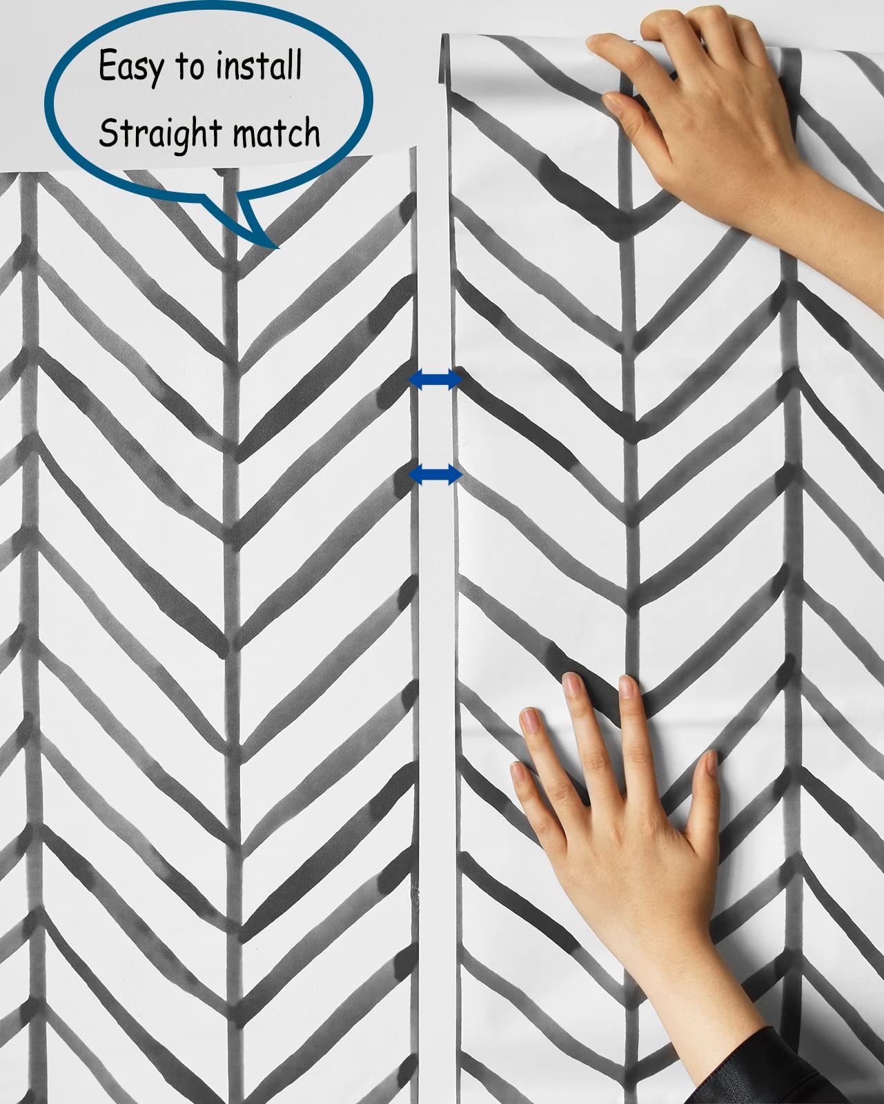 Naphite Black and White Wallpaper Peel and Stick Wallpaper for Bedroom Bathroom Self Adhesive Removable Wallpaper Boho Contact Paper for Cabinets Modern Stripe Wallpaper Vinyl Waterproof 17.7βΓ118β