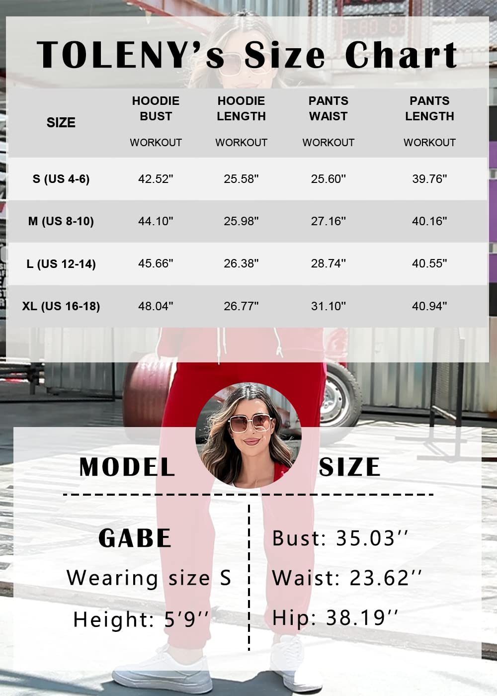 TOLENY Two Piece Workout Sets for Women Hoodie Coat and Jogging Pants Sweatsuit Outfits Black L