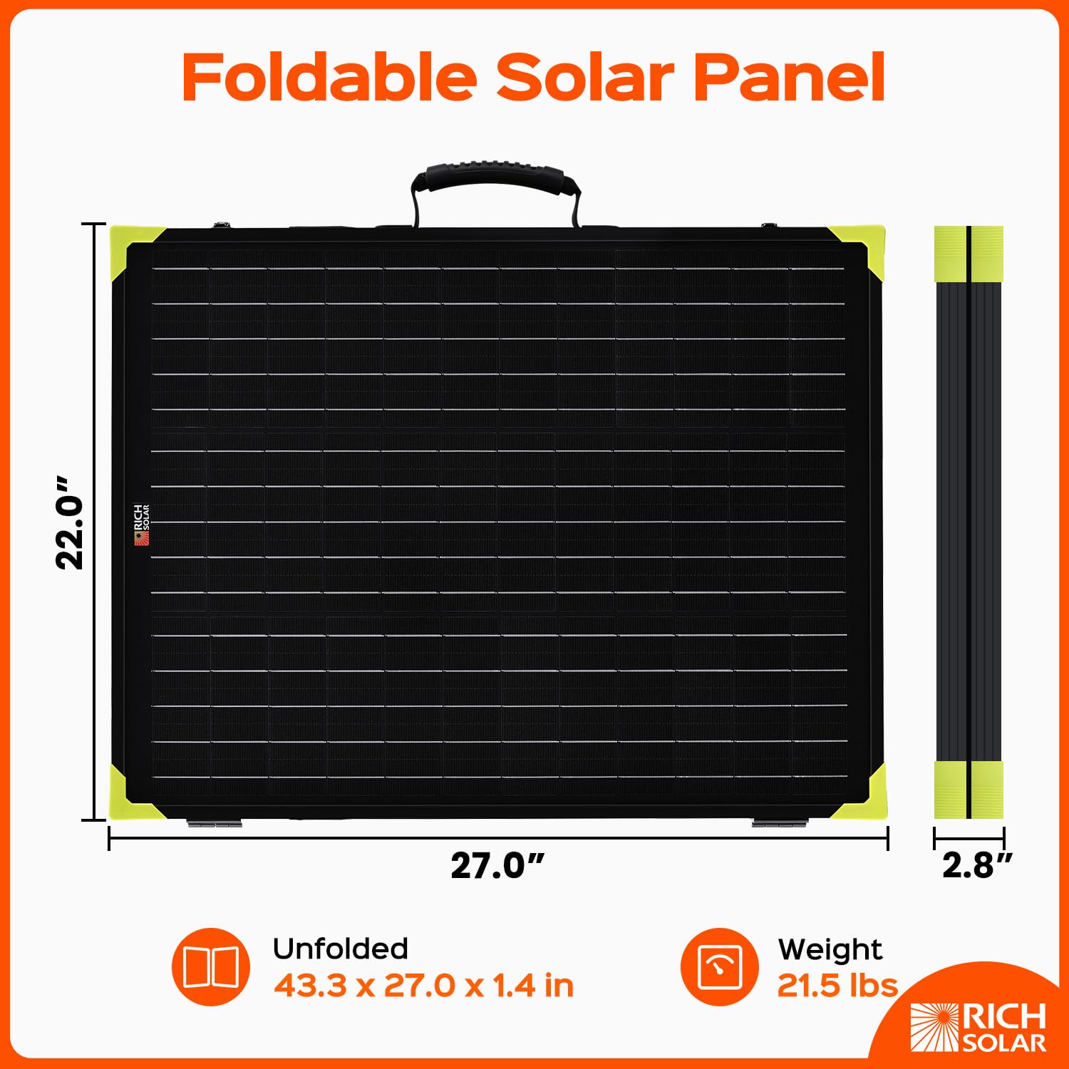 RICH SOLAR 2 Pieces 100 Watt 12 Volt Polycrystalline Solar Panel Black Frame for RV Trailer Camper Boat Off Grid