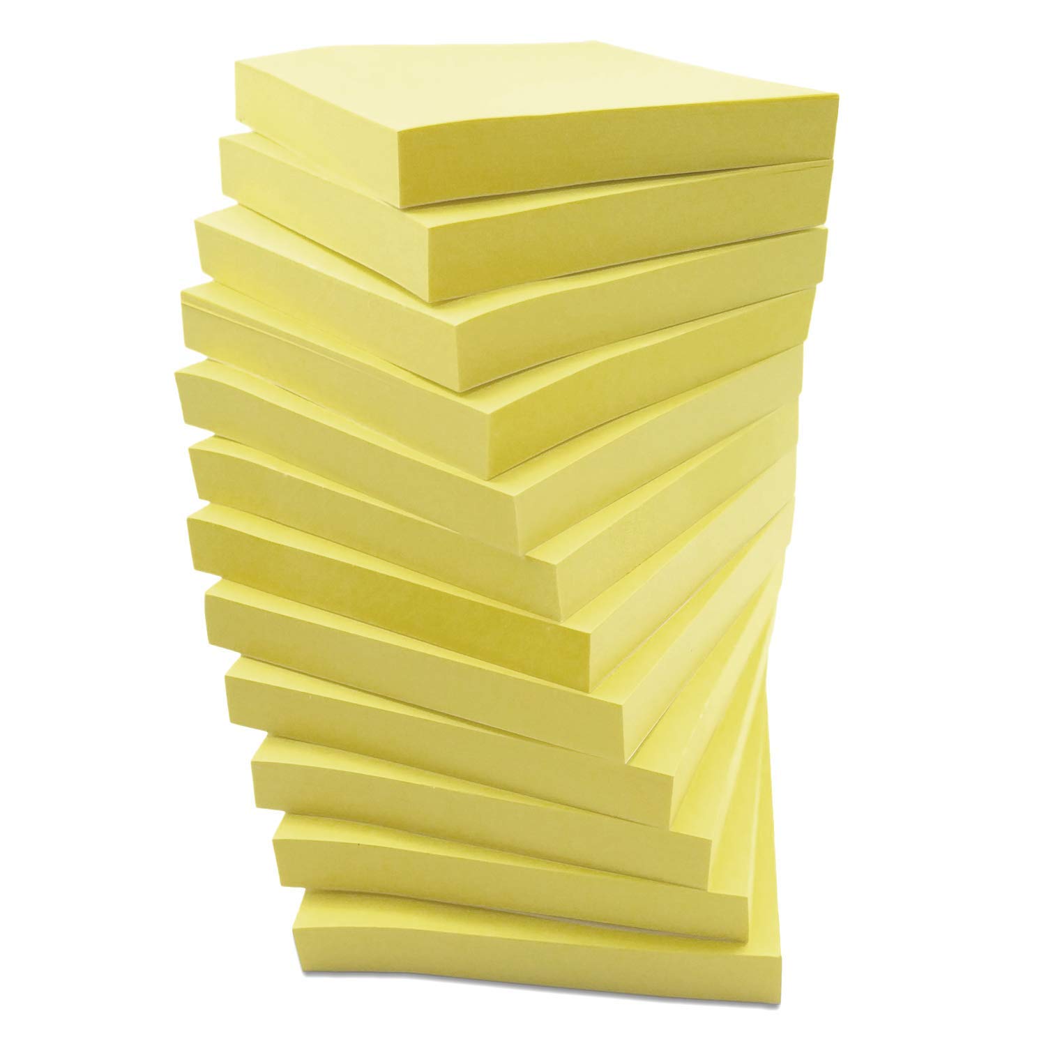 Sticky Notes 3 in x 3 in, 12 Pack Canary Yellow Self-Sticky Notes Pad, 100 Sheets/Pad, 1 Colors (1200 Sheets)…