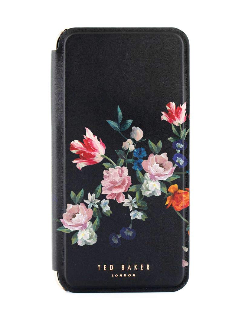 Ted Baker SSABINA Mirror Folio Case for iPhone XR - Sandalwood/Black Silver