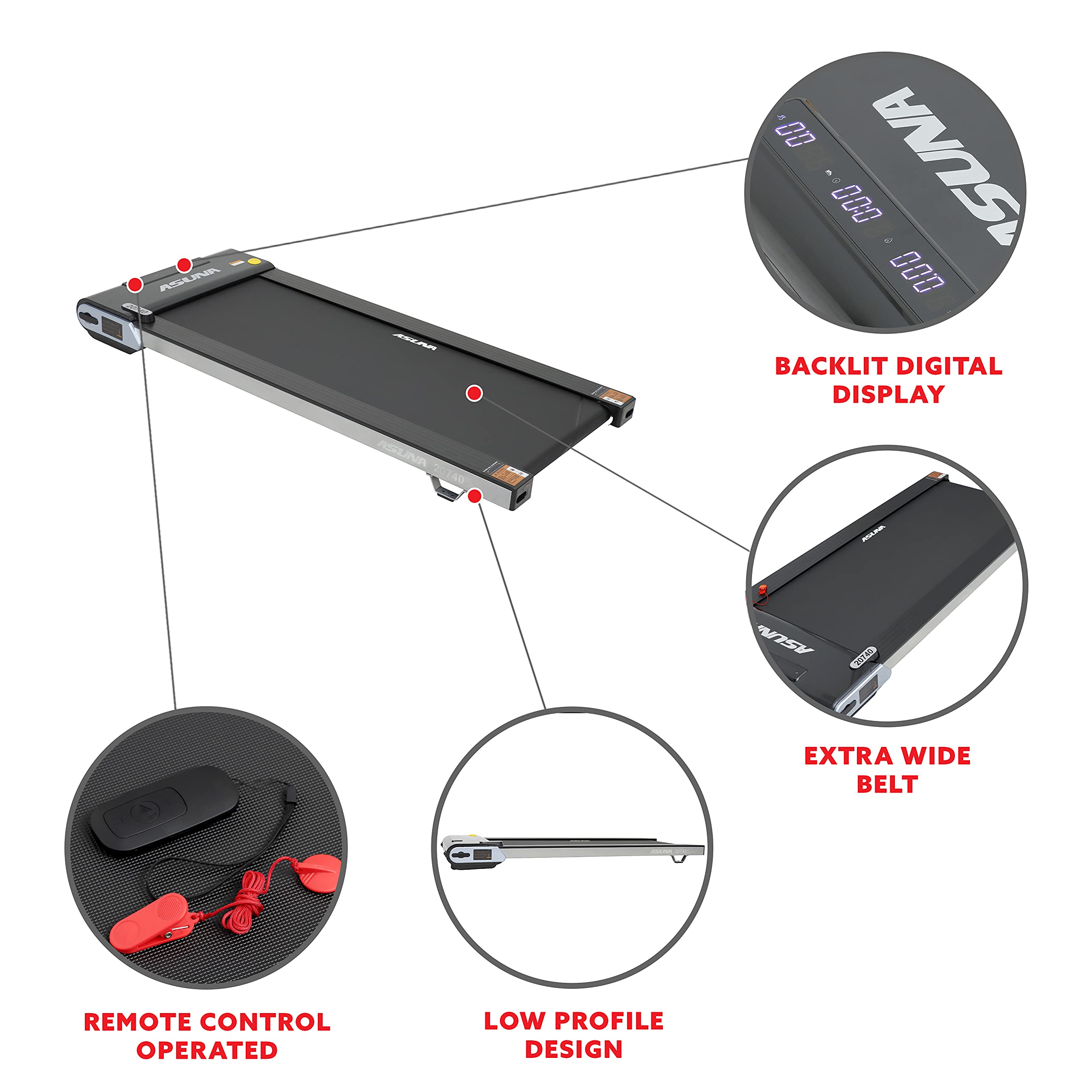 Sunny Health & Fitness Asuna 20740 TreadPad Slim Under Desk Treadmill