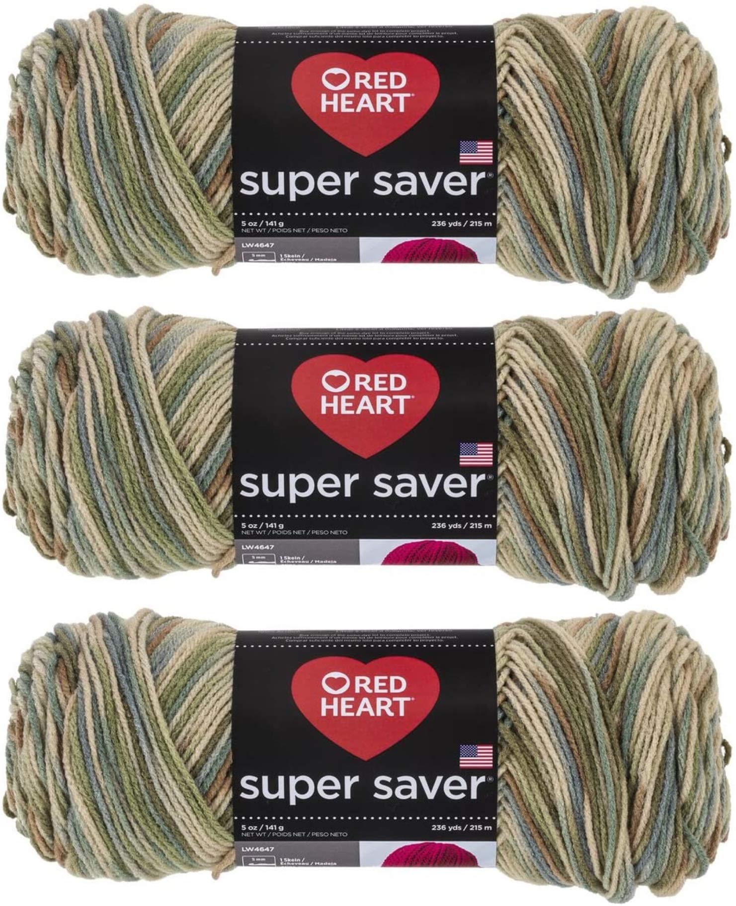 Red Heart Super Saver Yarn (3-Pack) Aspen E300-305