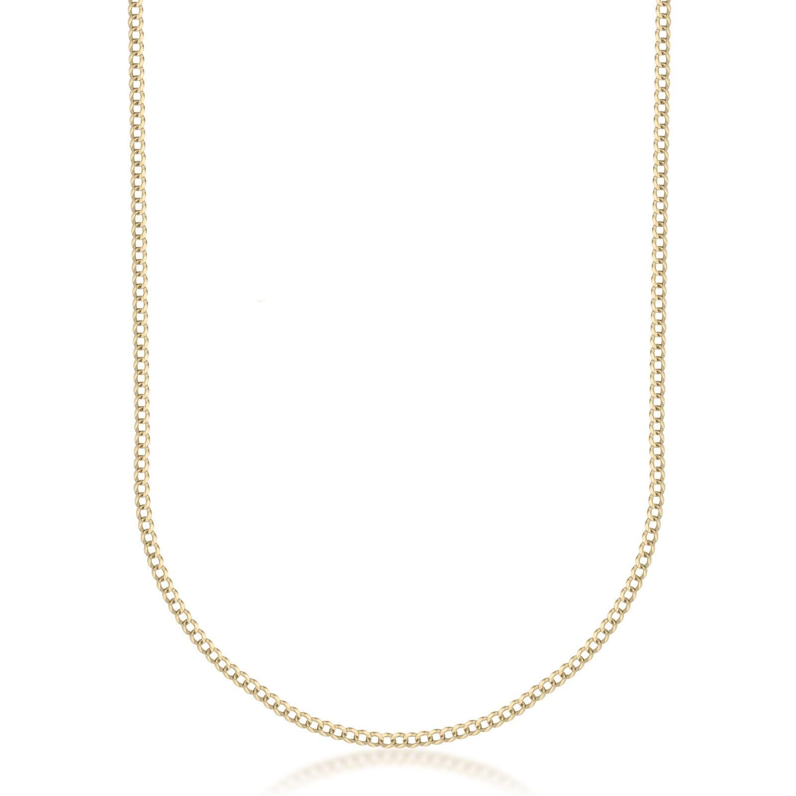 PORI JEWELERS 14K Yellow Gold 2.0mm Cuban/Curb Link Chain Necklace- Made in Italy-14-30 (Yellow, 18)