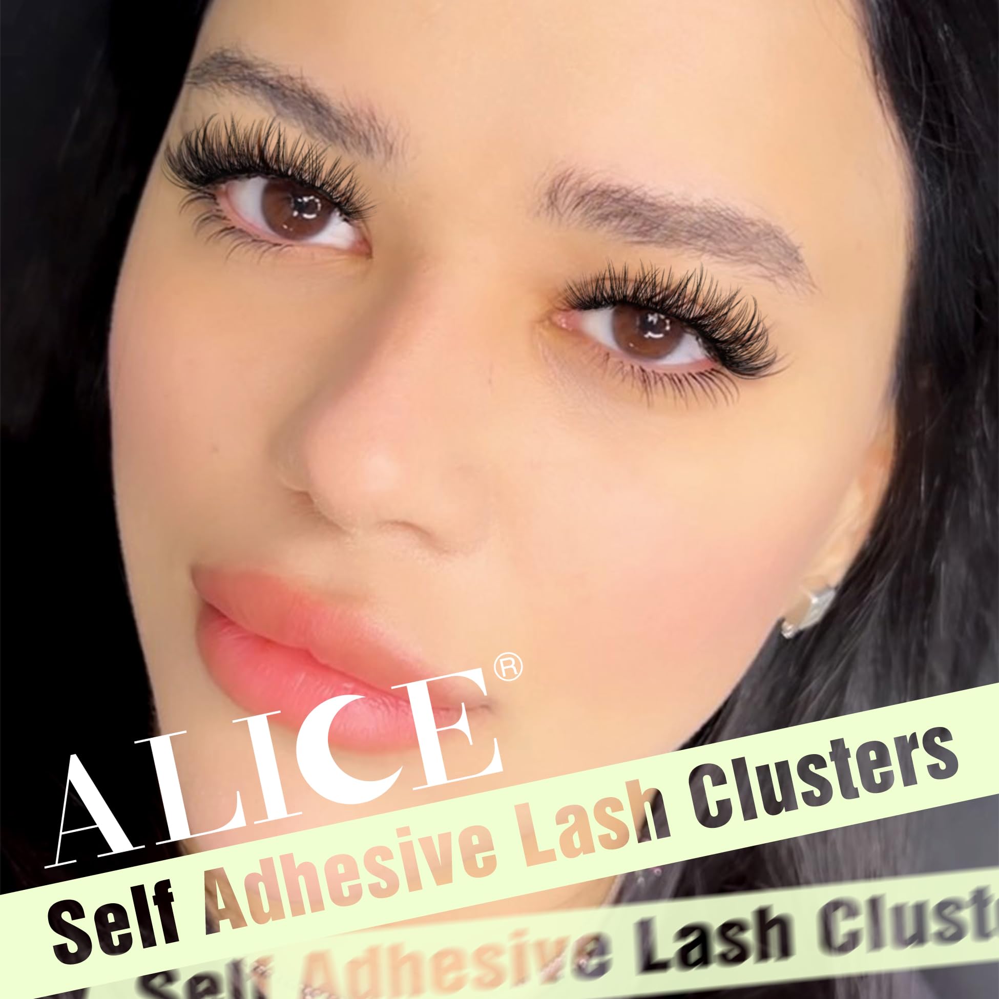 Self Adhesive Eyelashes Lash Clusters, Wispy Volume DIY No Glue Lash Extensions, Self Adhesive Individual Lashes Self Sticking Reusable Adhesive Lashes Natural Look